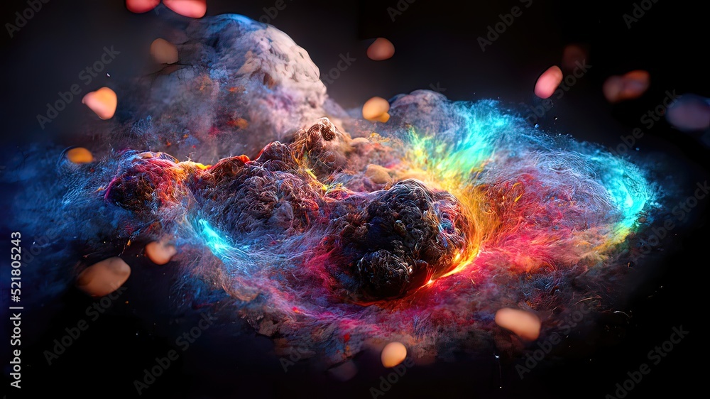 Space Nebula, 4k colorful abstract background image, 3d illustration ...
