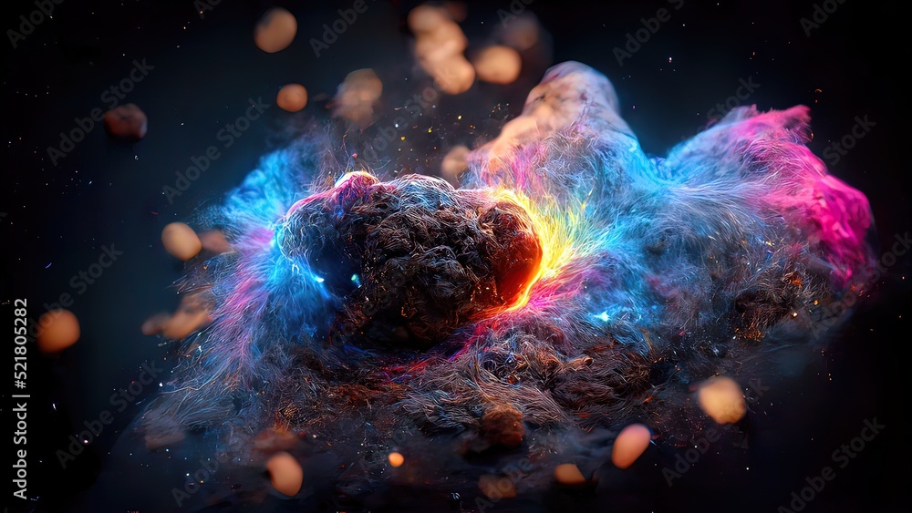 Space Nebula, 4k colorful abstract background image, 3d illustration ...