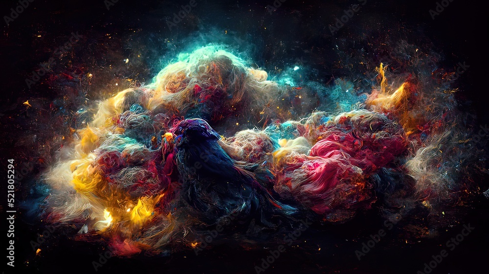 Space Nebula, 4k colorful abstract background image, 3d illustration ...