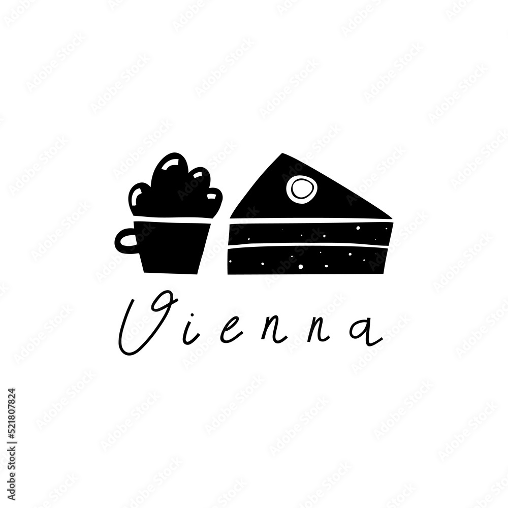 Vector hand drawn symbol of Austria. Travel illustration of Austrian ...