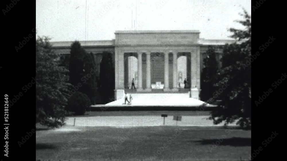 Arlington Memorial Amphitheater 1931 - The camera pans across the ...