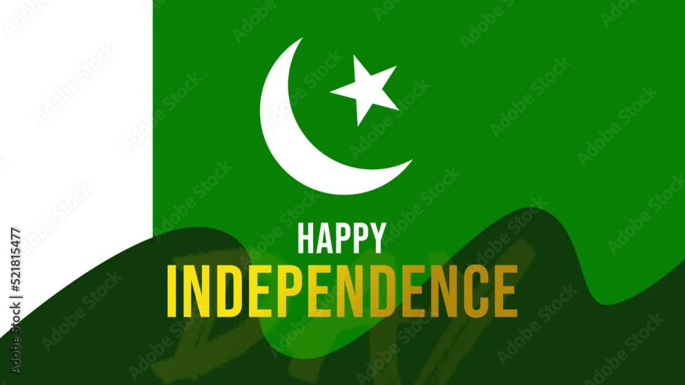 happy independence day pakistan with pakistani flag background ...