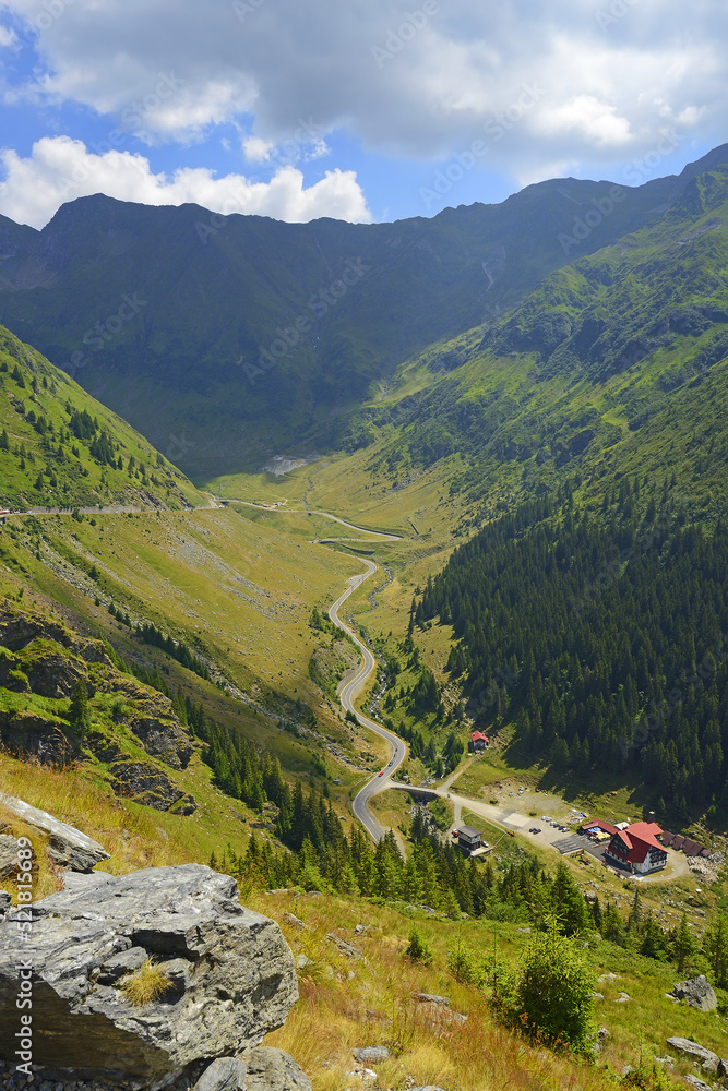 Mountains around Transfagarasan road in summer. Crossing Carpathian ...