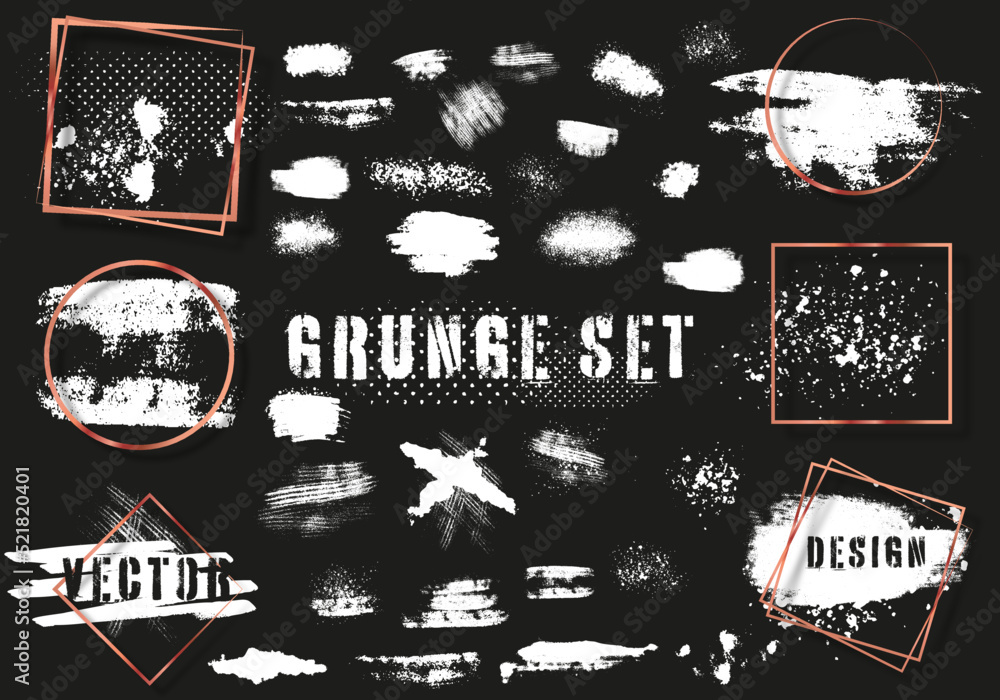 Dirty artistic grunge vector texture. Design elements, boxes and frames ...