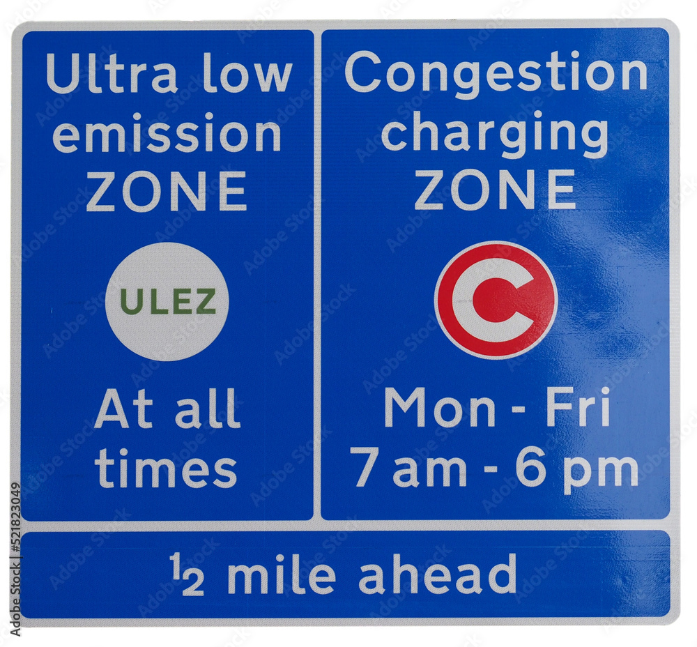 ULEZ (Ultra low emission zone) and C (Congestion charging zone) Stock ...