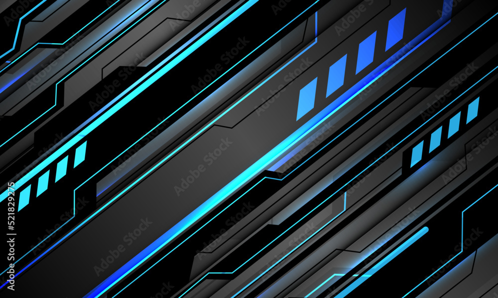 Abstract technology blue light black circuit cyber futuristic grey ...