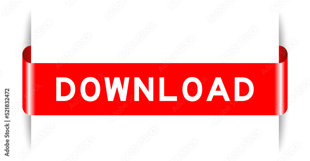 Red Color Inserted Label Banner With Word Download On White Background Stock Vector Adobe Stock