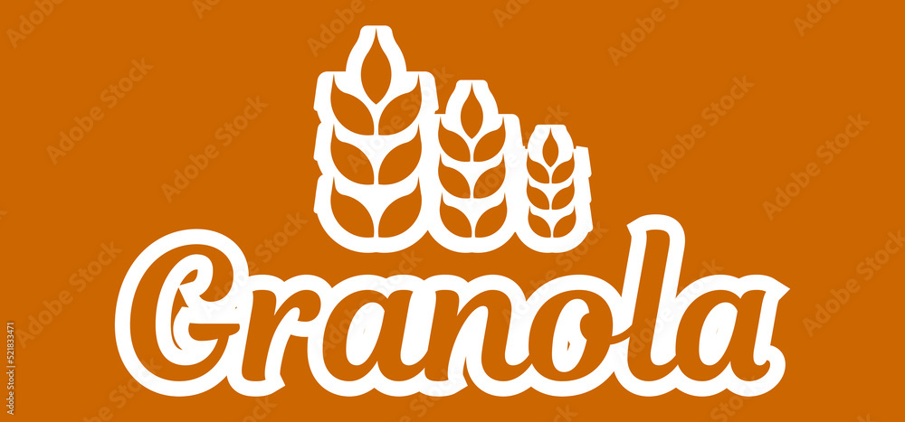 Granola logo vector. Collection of lettering compositions with ...