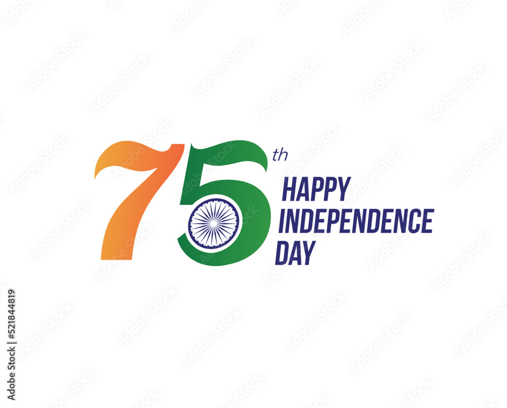 75th year Happy independence day of India Vector Template Illustration ...