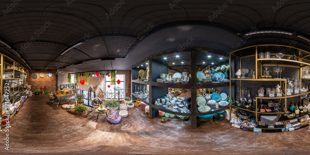 Full spherical seamless hdri panorama 360 degrees angle inside gift ...