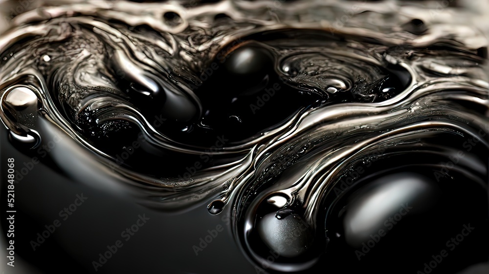 ภาพประกอบสต็อก Black oil texture. Black paint 4k background, abstract ...