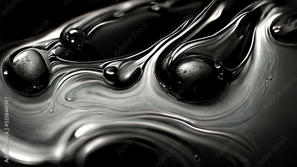 Black oil texture. Black paint 4k background, abstract black liquid ...