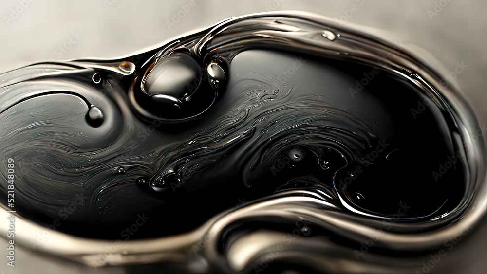 Black oil texture. Black paint 4k background, abstract black liquid ...