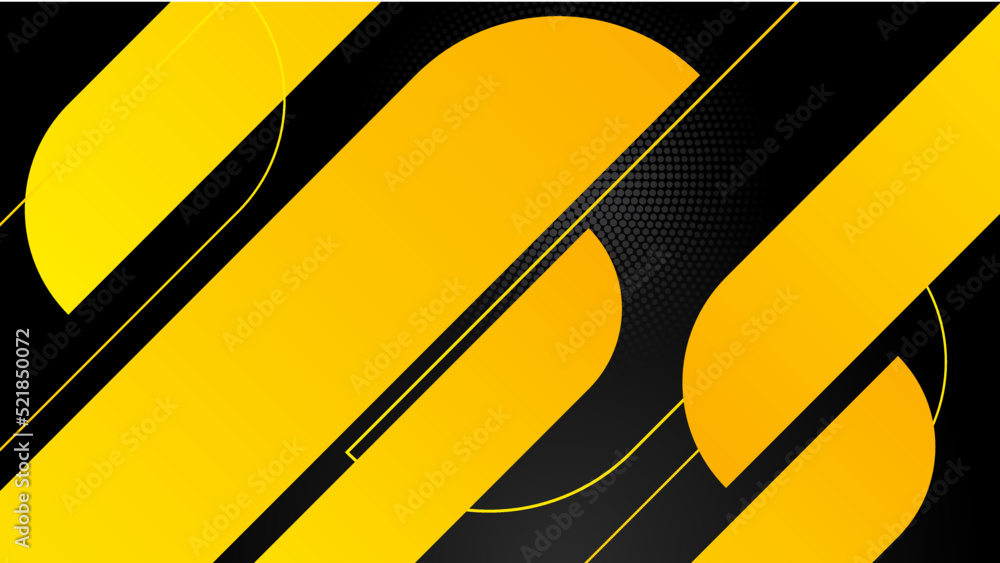 Modern black background with yellow geometric shapes. Abstract ...