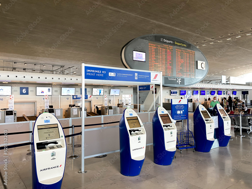 Foto de Roissy, France. July 15. 2022. Terminal 2F. International ...