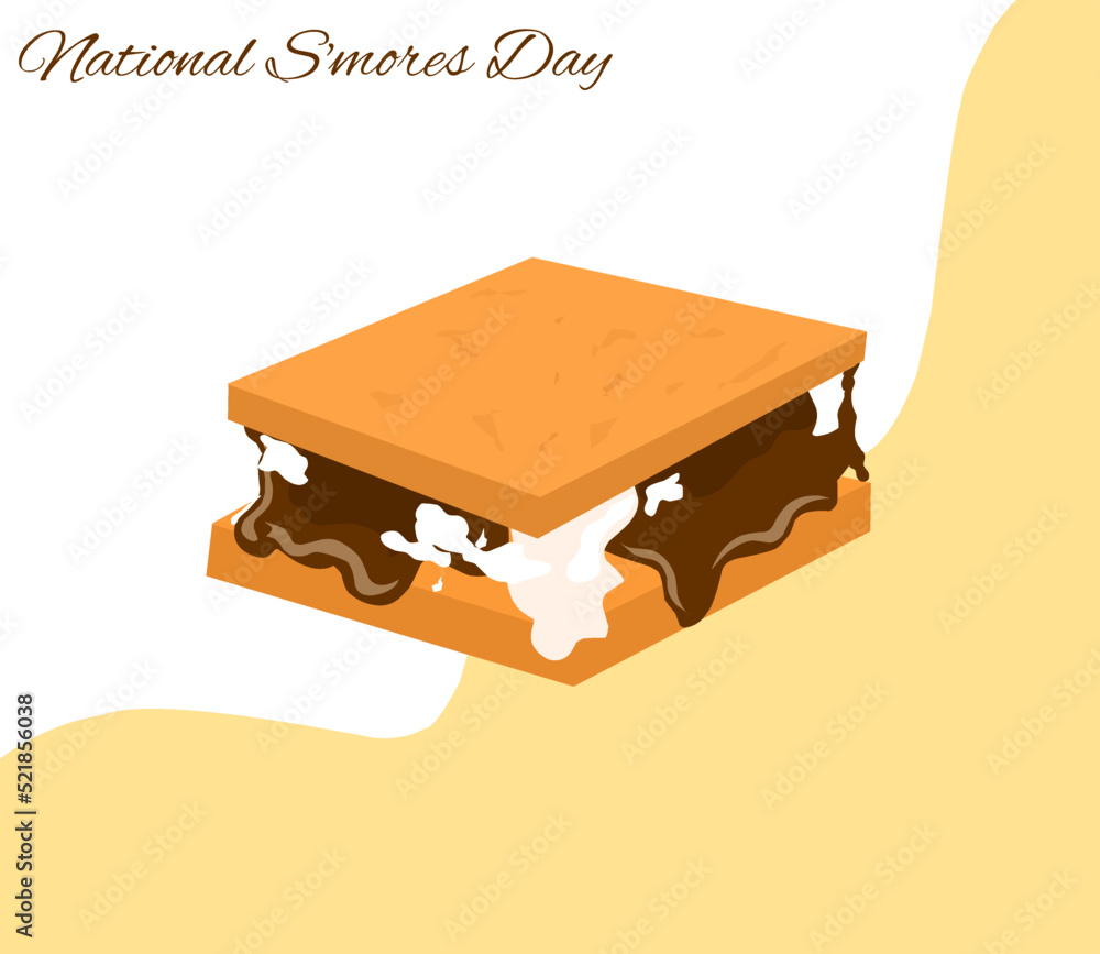 National Smores day banner or poster template, cartoon vector ...