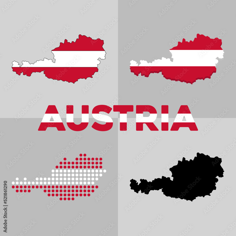 Vector map of Austria. Austria country silhouette and borders. Vector ...