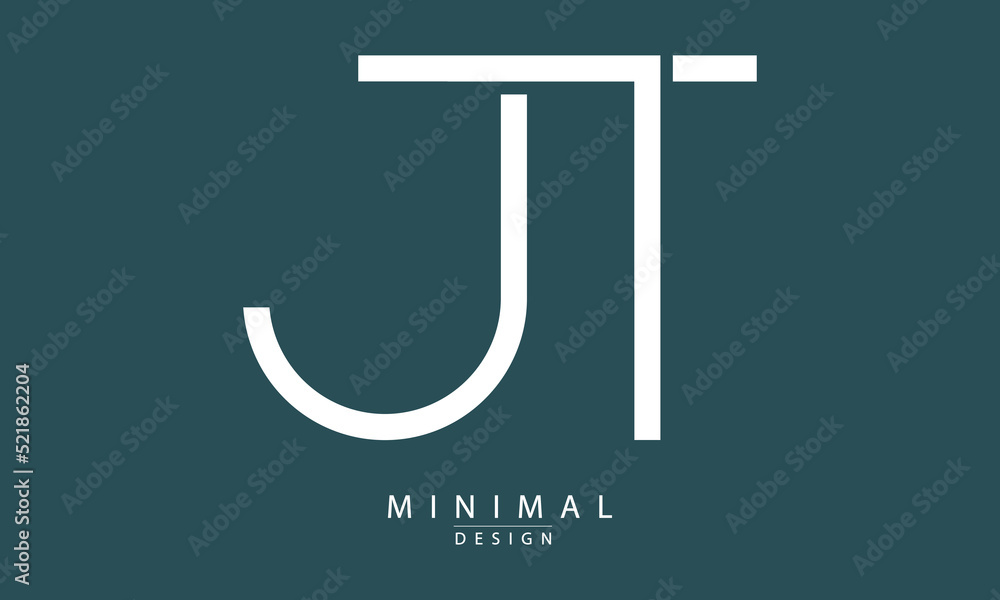 Alphabet letter icon logo JT Stock Vector | Adobe Stock