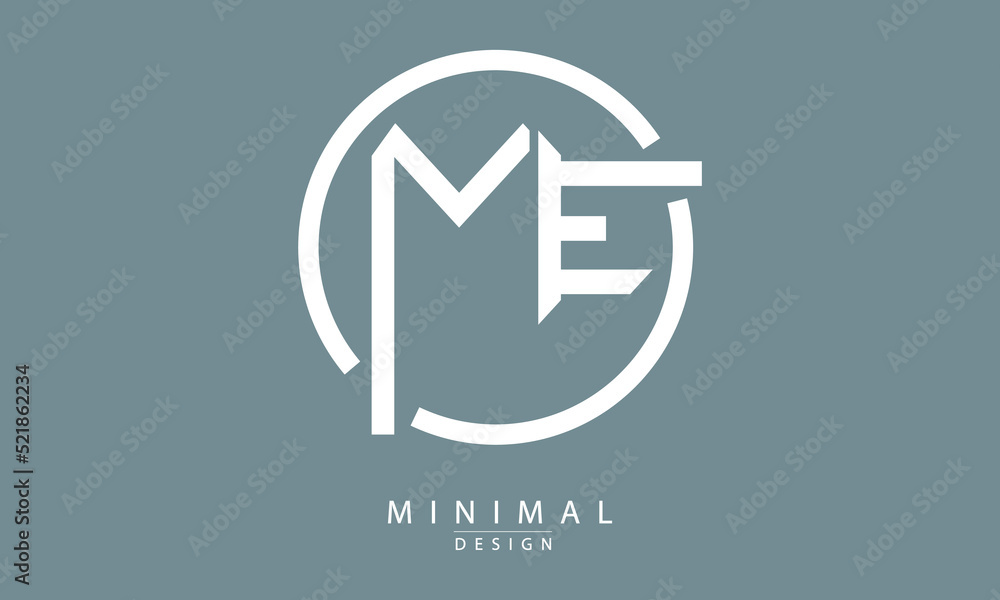 Alphabet letter icon logo ME in a circle Stock Vector | Adobe Stock