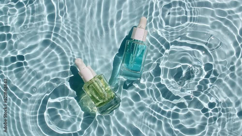 Cosmetic spa. Bottle for serum, micellar toner and emulsion on water ...