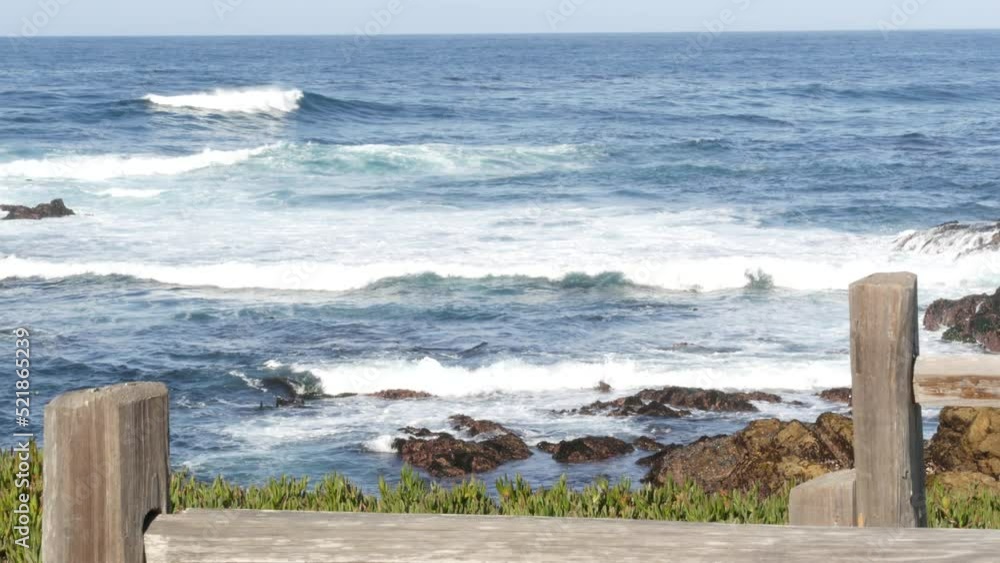 Scenic 17-mile drive, Monterey, California USA. Rocky craggy ocean, sea ...