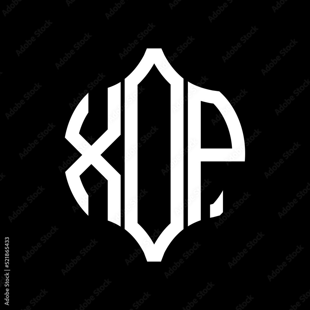 XOP letter logo. XOP best black background vector image. XOP Monogram ...