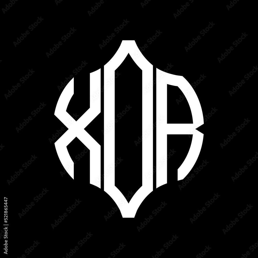 XOR letter logo. XOR best black background vector image. XOR Monogram ...