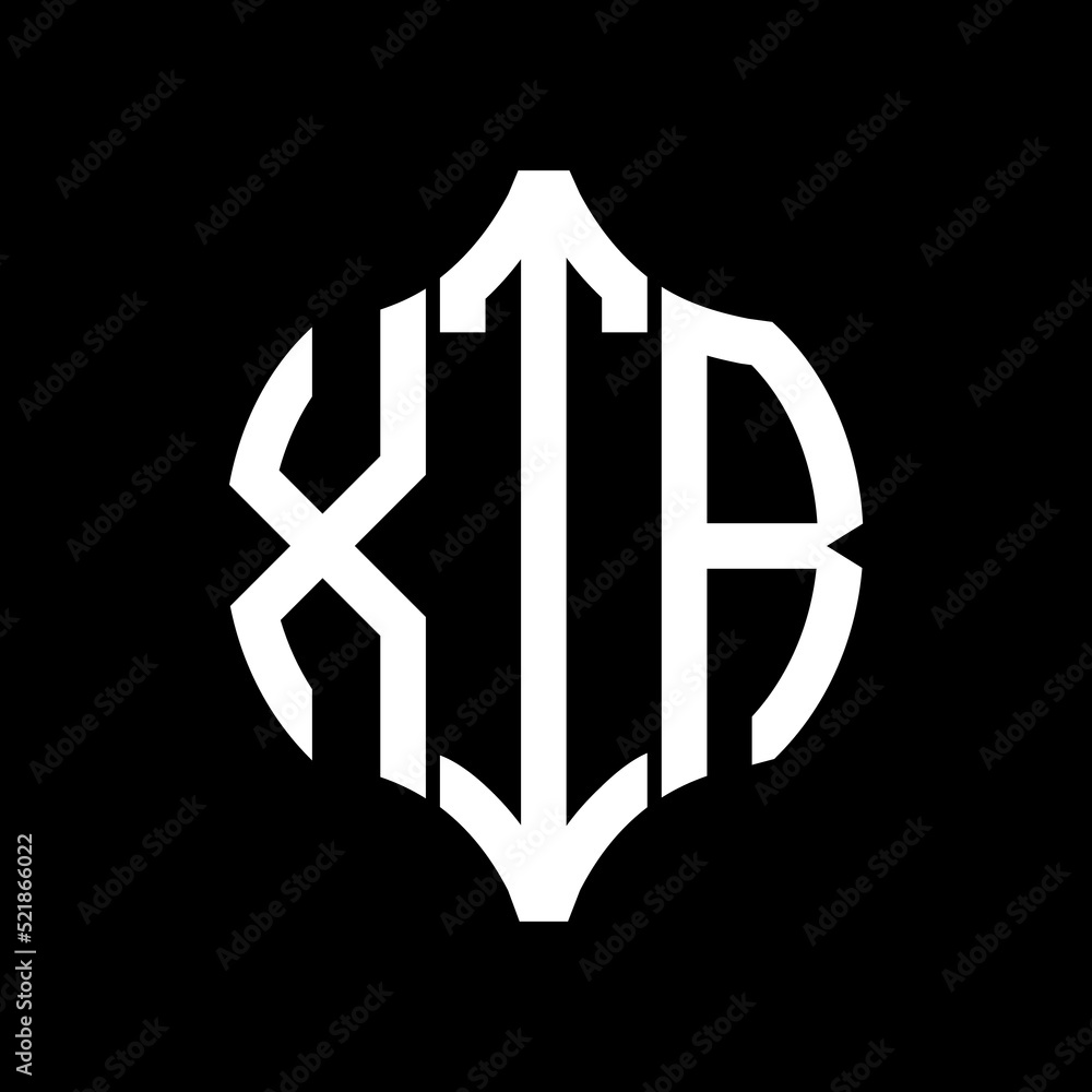 XTR letter logo. XTR best black background vector image. XTR Monogram ...