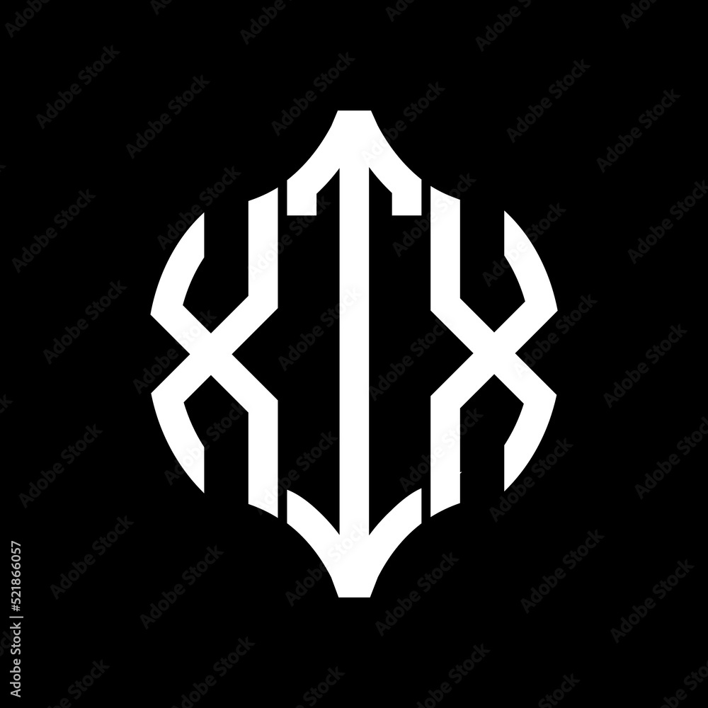 XTX letter logo. XTX best black background vector image. XTX Monogram ...