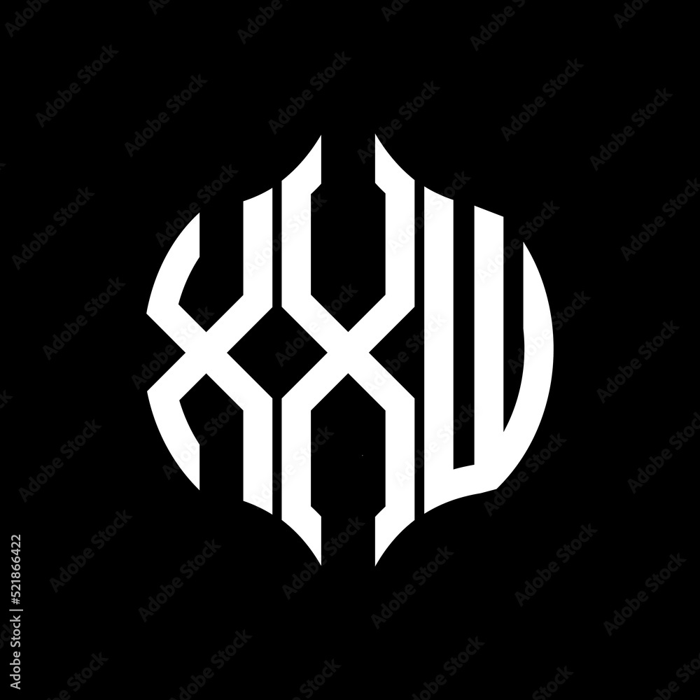 XXW letter logo. XXW best black background vector image. XXW Monogram ...