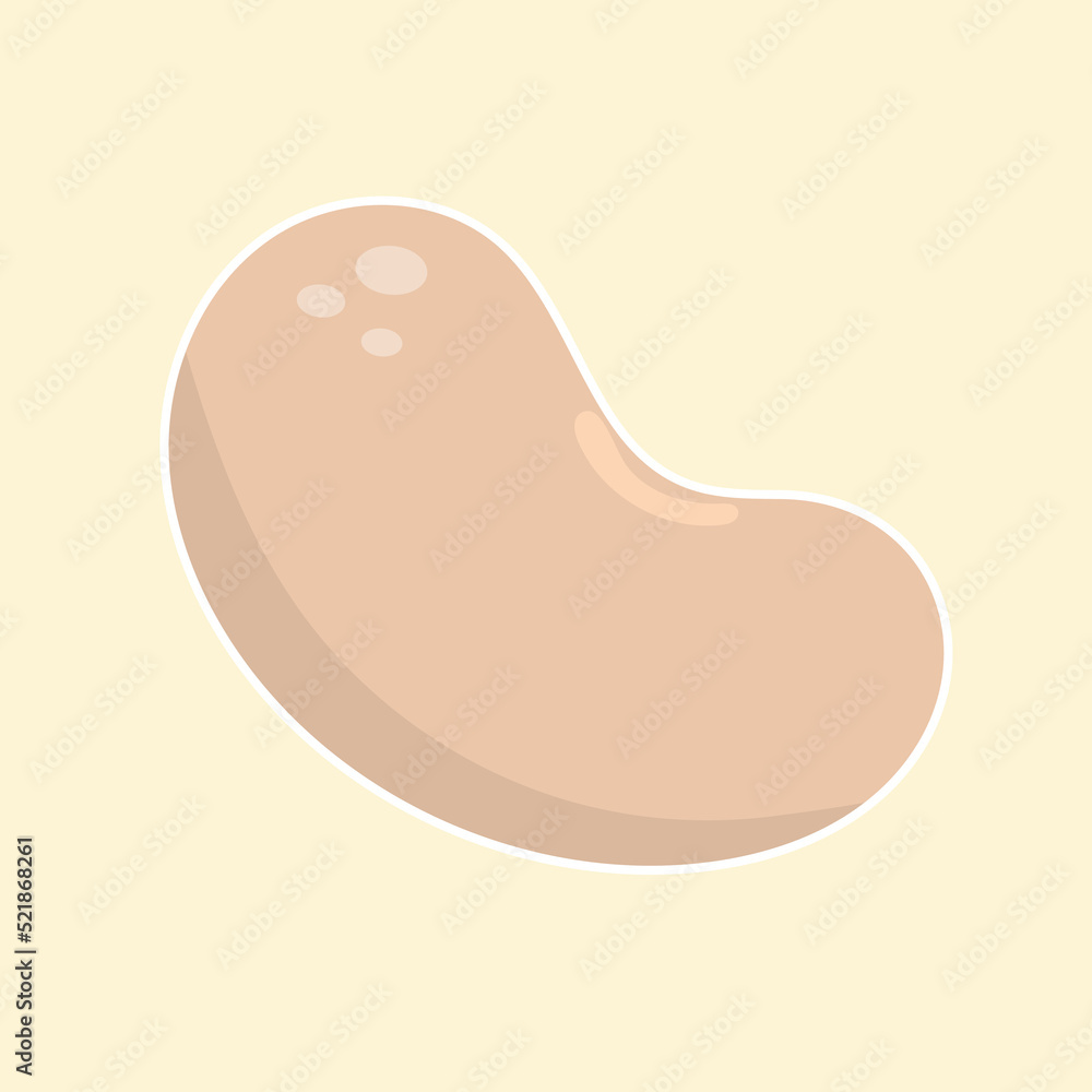 Bean in flat style. Cute cartoon bean. Vector illustration concept ...