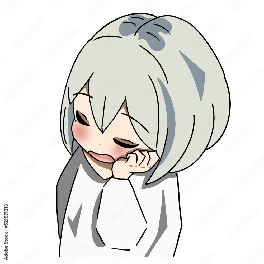 Cute Beautiful Anime Girl Sleeping Anime Illustration Stock Vector