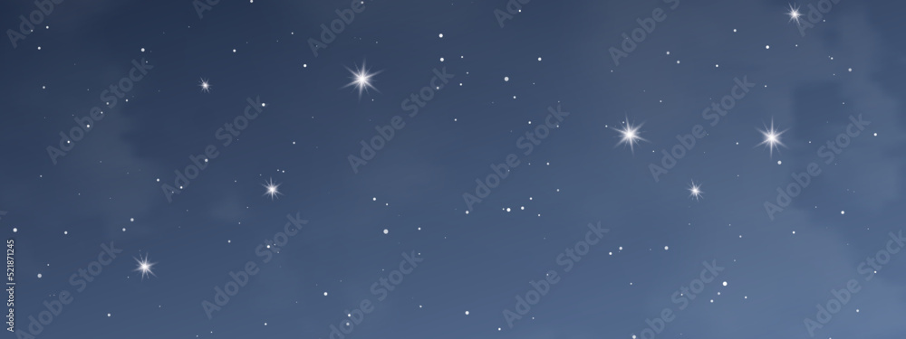 Night sky with clouds and many stars Stock Vector | Adobe Stock