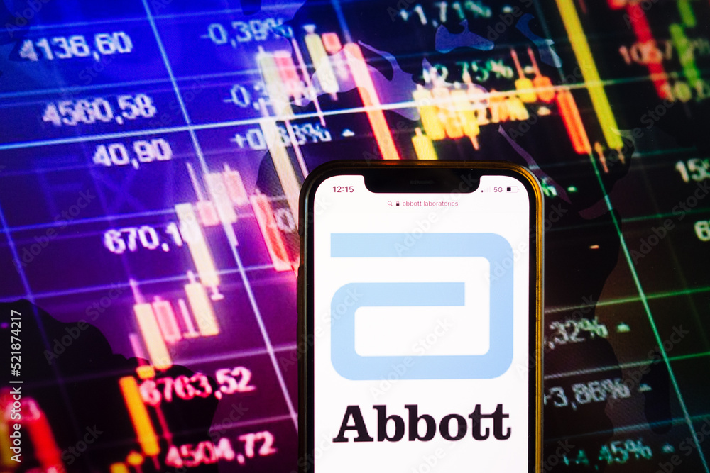 KONSKIE, POLAND - August 07, 2022: Smartphone displaying logo of Abbott ...