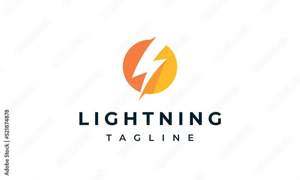 Electric Lightning Bolt Logo Design Stock Vector | Adobe Stock