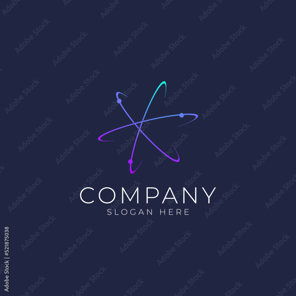 atom logo icon modern minimal design vector image Stock Vector | Adobe ...
