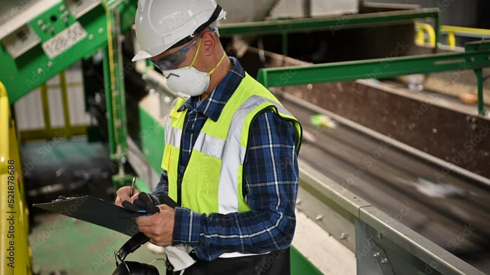 Waste Sorting Facility Management Control. Trash Conveyors Operator ...