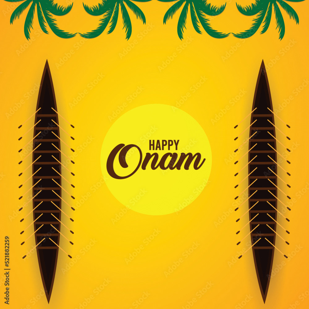 South indian festival happy onam invitation background Stock Vector ...