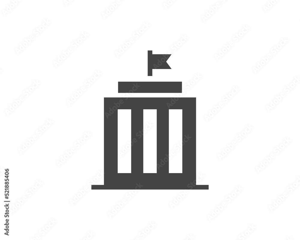 Government icon vector. Building construction symbol. Architecture ...