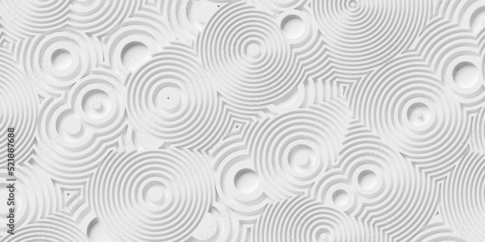 Offset white organic small puddle shaped circular lines and circle ...