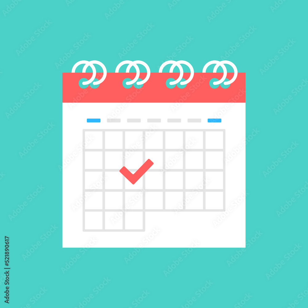 Calendar and check mark. Vector illustration Stock Vector | Adobe Stock