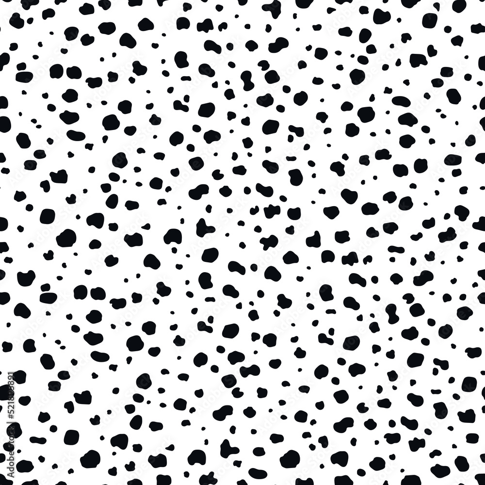 Dalmatian pattern of animal skin. Vector seamless background with dog ...
