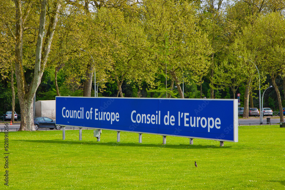 Signboard of Parliamentary Assembly of the Council of Europe. Assembly ...