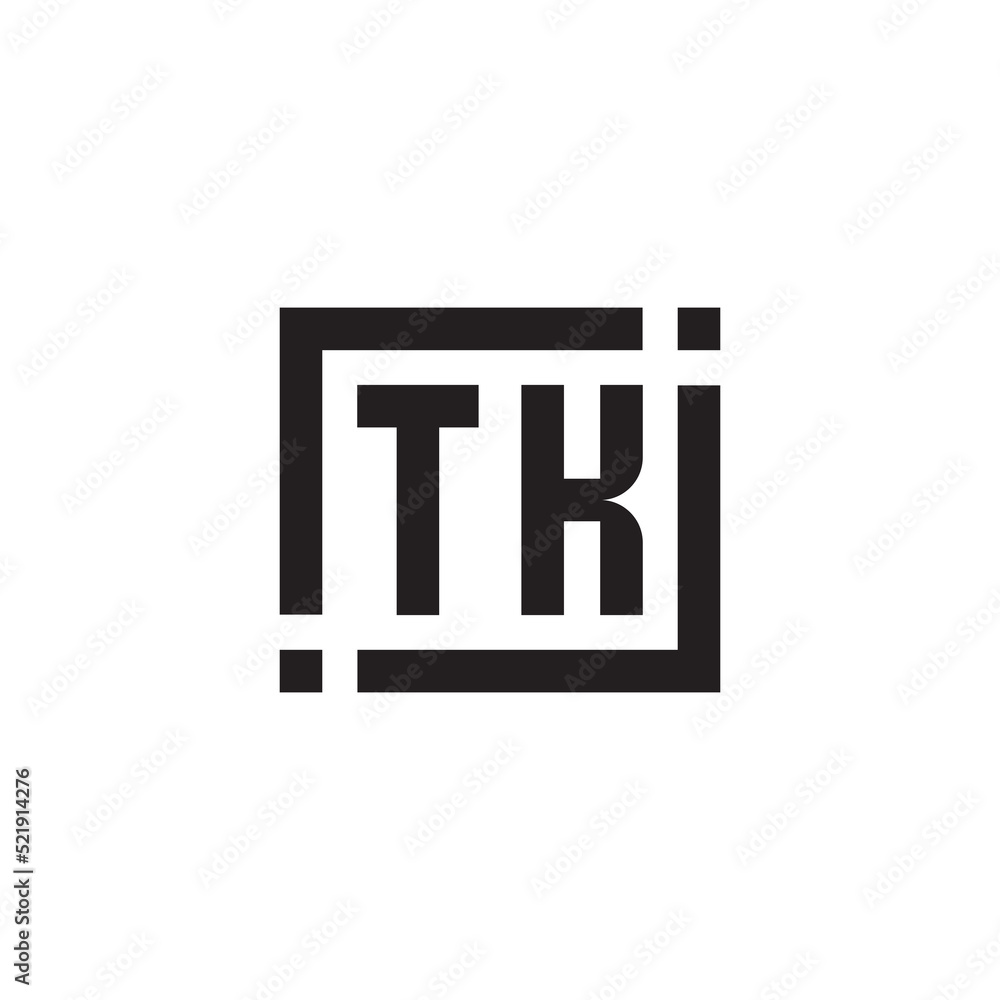 TK abstract square initial monogram logo which is good for digital ...