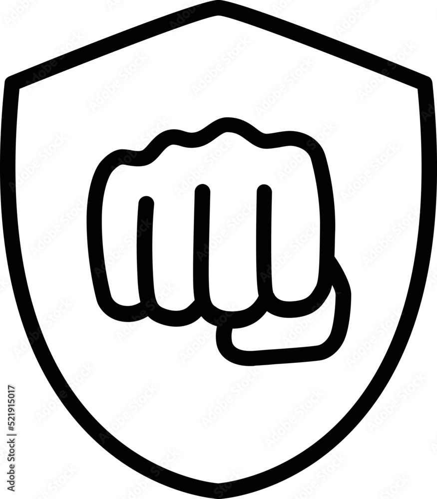 Physical defense or physical resistance line art vector icon for apps ...