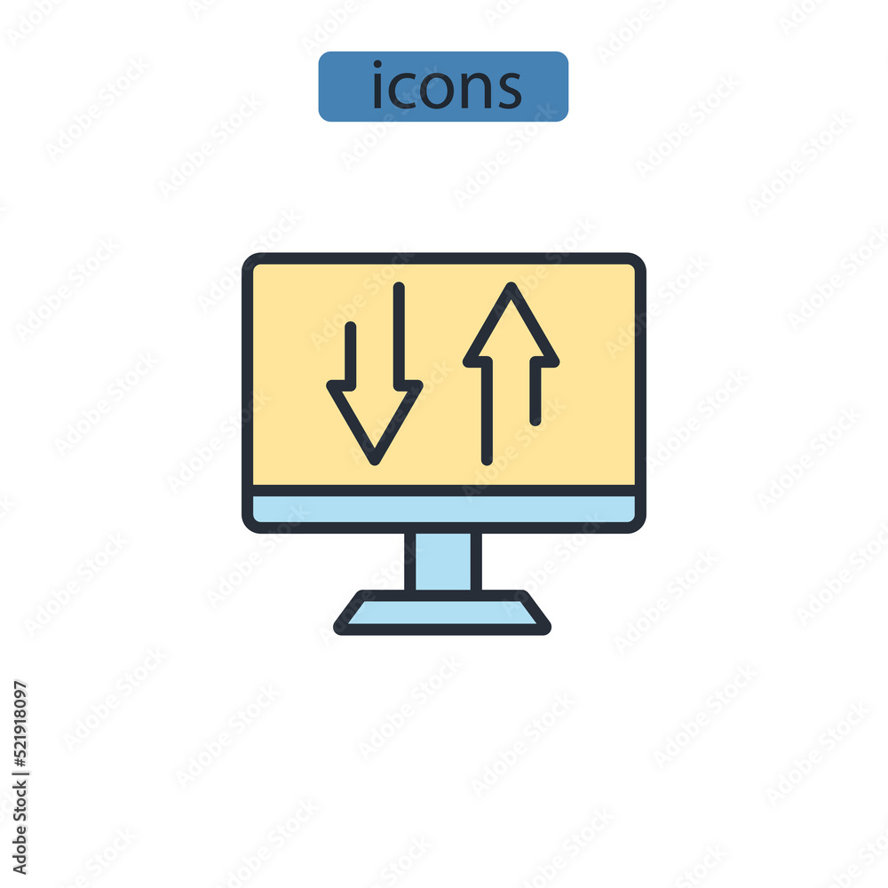 screen sharing icons symbol vector elements for infographic web Stock ...