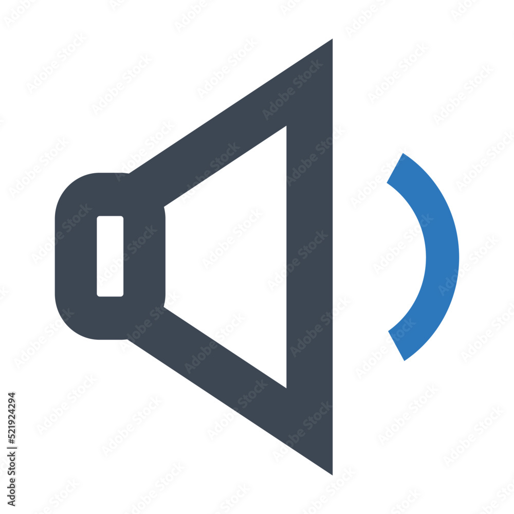 Set of speaker volume flat vactor icon. logo, web site, social media ...