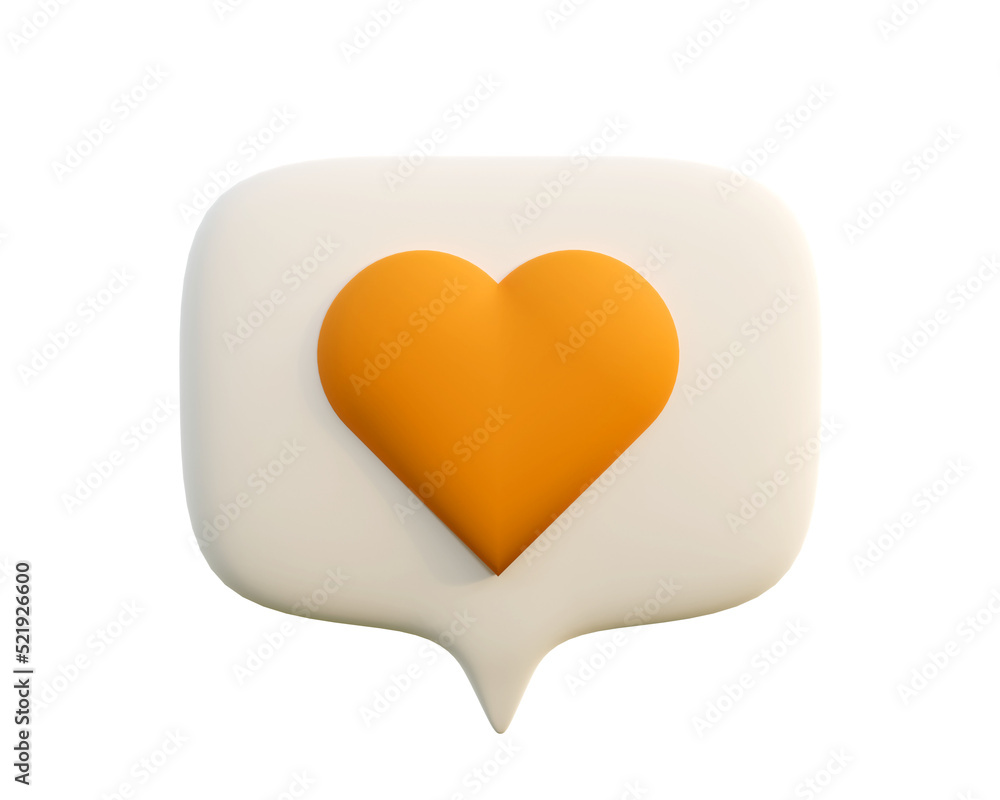 3d like symbol in message bubble. Social media icon concept. Realistic ...