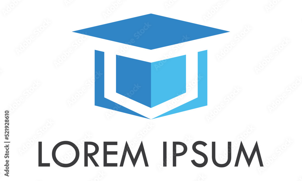 Blue Color Education Smart Student Hat Logo Design Stock Vector | Adobe ...