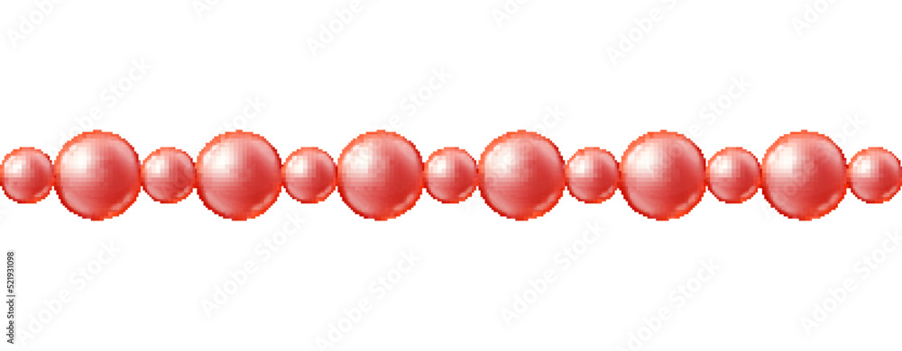 Seamless border of glass beads or pearls realistic vector illustration ...